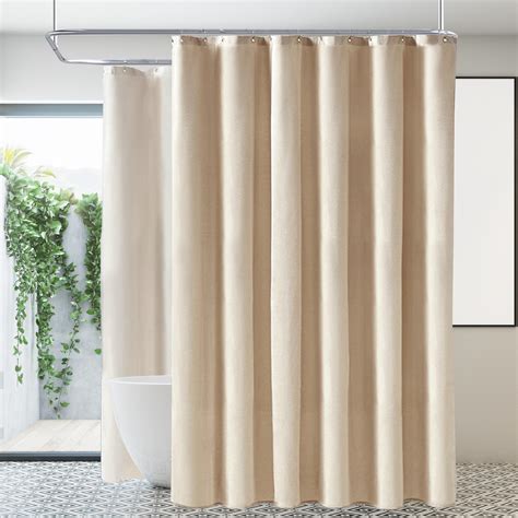 Linen Ivory Shower Curtain Cream Linen Textured Heavy Duty
