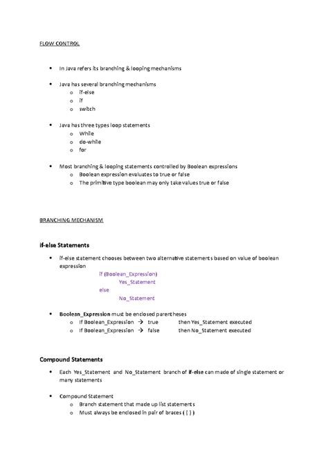 2 Intro To Java 2 Csc1015f Uct Flow Control In Java Refers Its