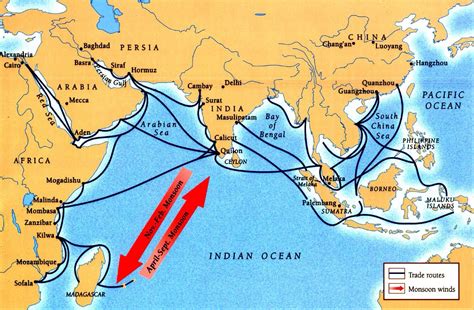 Map Of Indian Ocean Trade Routes Indian Ocean Japan Map Route Map