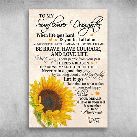 To My Sunflower Daughter You Mean The World To Me Fridaystuff