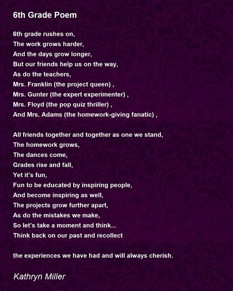 Th Grade Poem Poem By Kathryn Miller Poem Hunter