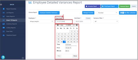 Employee Detailed Variances Report