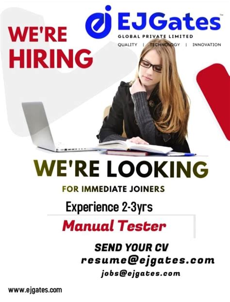 Ejgates Global Private Limited On Linkedin Manualtester Immediatejoiners