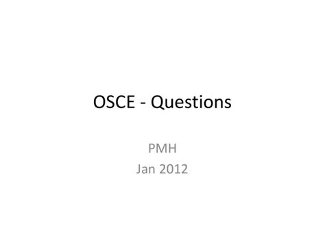 Osce Question
