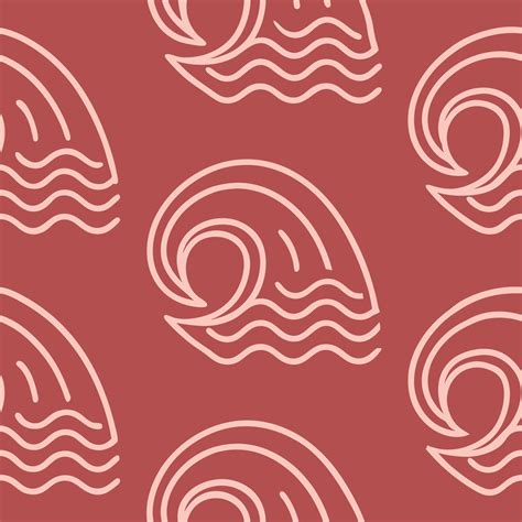 Seamless Ocean Wave Pattern Red And Pink Abstract Design 55177716 Vector Art At Vecteezy