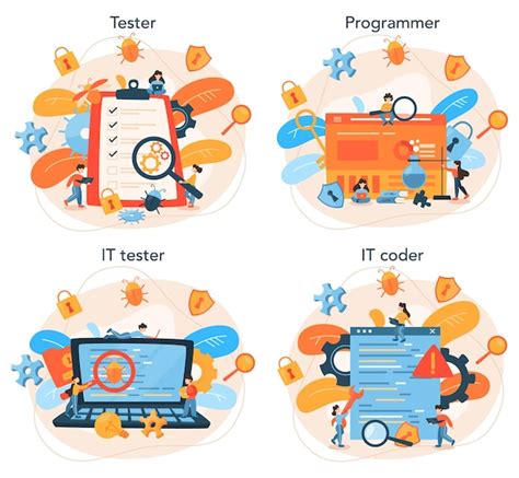 Premium Vector Testing Software Concept Set