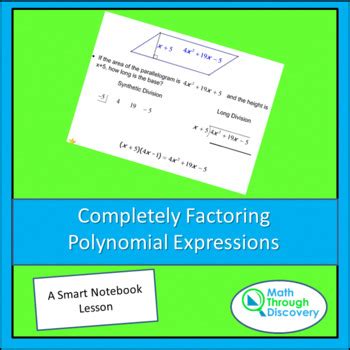 Alg 2 Completely Factoring Polynomials Expressions TPT