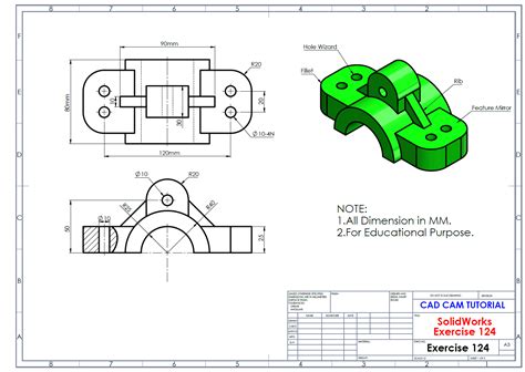 Solidworks Tutorial How To Draw Assembly Diagram Exercise 124