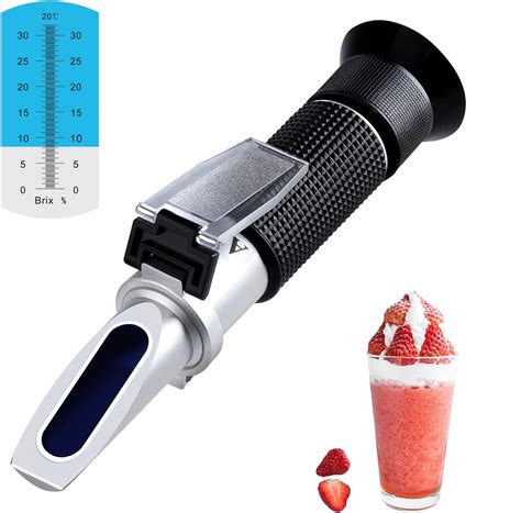 XRCLIF Juice Refractometer Hydrometer With ATC Brix Reader Meter Refractometer Brix
