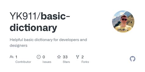 Github Yk911 Basic Dictionary Helpful Basic Dictionary For Developers And Designers
