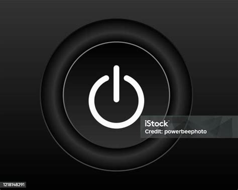 검은 전원 아이콘 벡터 일러스트 는 검은 색 배경에 격리 3d Eps10 개념에 대한 스톡 벡터 아트 및 기타 이미지 개념 개념과 주제 데스크탑 컴퓨터 Istock