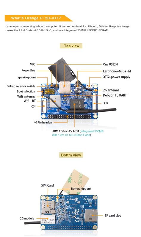 Orange Pi 2g Iot Arm Cortex A5 32bit Bluetooth Open Source Single Board