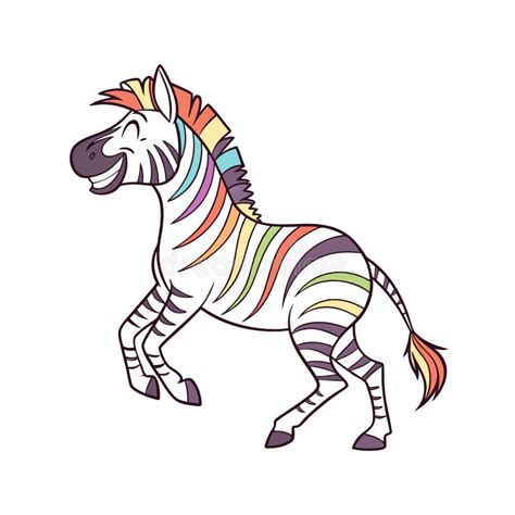 Create Lively Zip The Zany Zebra Character Stock Vector Illustration