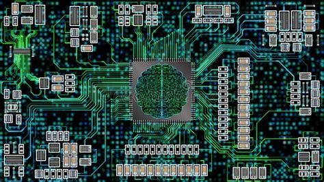 Artificial Brain Concept Image With Circuit Board Stock Illustration