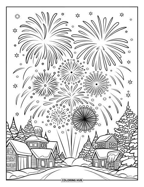 Fireworks Coloring Pages Drawing Starbucks Colouring Printable