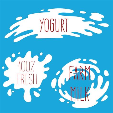 파란색 바탕에 유거트 농장 우유라는 글자가 새겨져 있습니다 프리미엄 벡터
