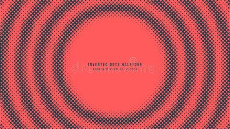 Inverted Dots Half Tone Pattern Circular Frame Vector Red Black Abstraction Stock Vector