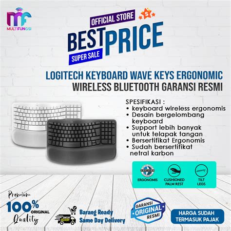 Jual Logitech Keyboard Wave Keys Ergonomic Wireless Bluetooth Garansi Resmi Shopee Indonesia