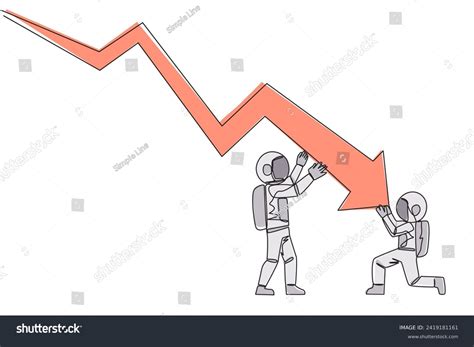Continuous One Line Drawing Two Astronauts Stock Vector Royalty Free 2419181161 Shutterstock