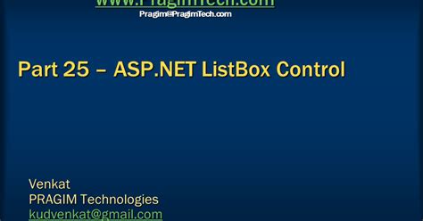 Sql Server Net And C Video Tutorial Part 25 Aspnet Listbox Control