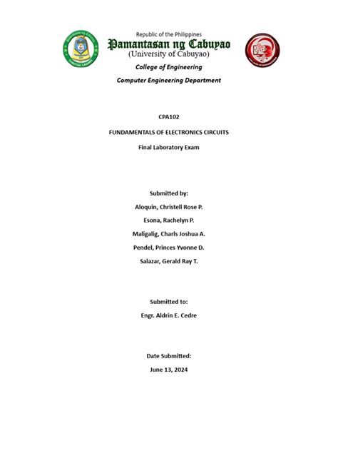 Final Lab Exam Report Pdf Amplifier Bipolar Junction Transistor