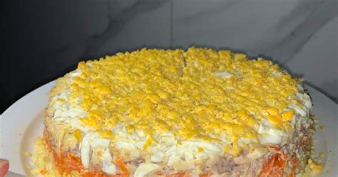 Салат Мімоза покроковий рецепт з фото Автор рецепта Валя 👩🏻‍⚕️🍰 Cookpad