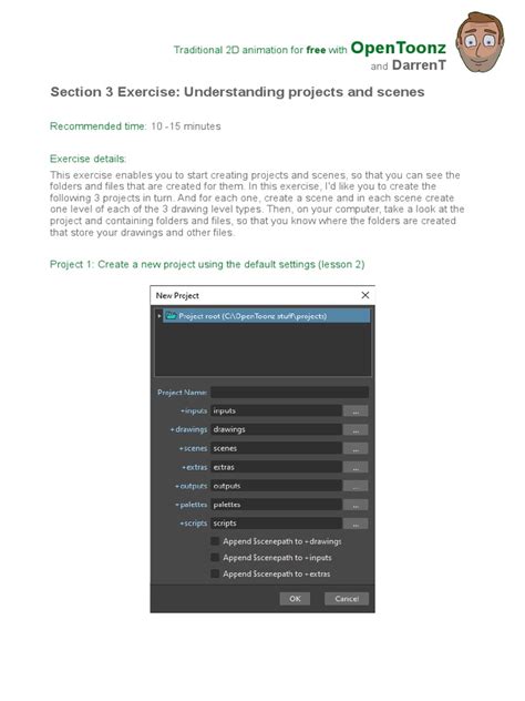 section 3 exercise understanding projects and scenes pdf