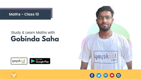 Maths Course For Class 10 Study Learn Mathematics With Gobinda Saha