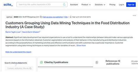 Customers Grouping Using Data Mining Techniques In The Food