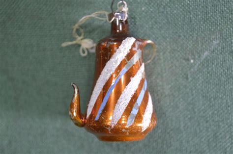 Купить Игрушка елочная стеклянная Чайник чайничек Стекло подвесная 5 цены фото описание