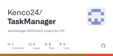 GitHub Kenco24 TaskManager TaskManager RESTfulAPI Project For CIP
