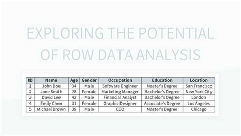 unlock the power of row data analysis excel template free download pikbest