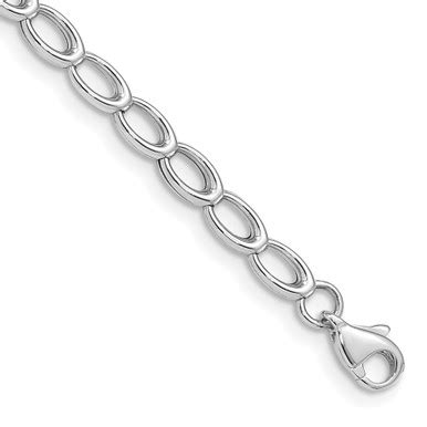 14k White Gold Polished Open Link Bracelet Gracious Rose Jewelry