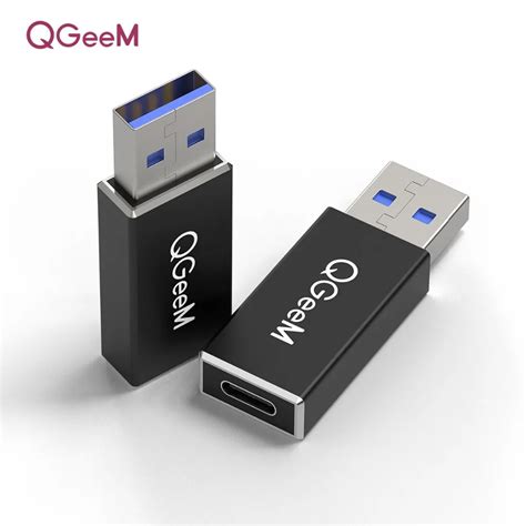 QGeeM USB Type C Female To USB Male Port Adapter Gbps Type A Connector Data Sync