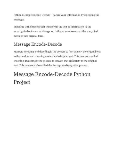 Ppt Message Encode Decode In Python With Tkinter Powerpoint