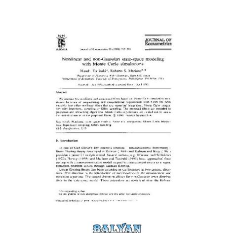 دانلود کتاب Nonlinear And Non Gaussian State Space Modeling With Monte Carlo Simulations بلیان