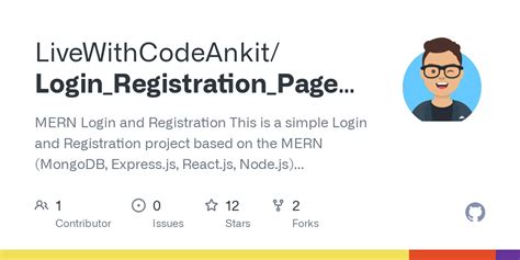 github livewithcodeankit login registration page in react mern login