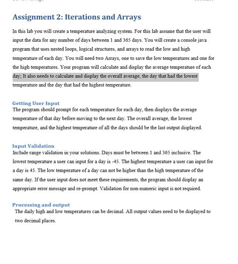 Solved Assignment 2 Iterations And Arrays In This Lab You