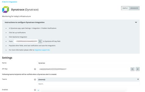 Integrate Opsgenie With Dynatrace Integration Deprecated Opsgenie Atlassian Support
