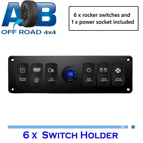 Switch Panel Sp6po1 With 1 Socket And 6 Rocker Switches Air On Board Aob