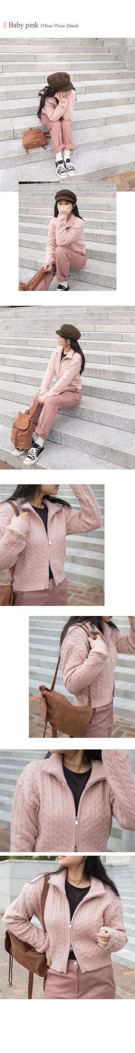 달데 후드카라 레오 꽈배기 투웨이 니트 집업 니트집업가디건 니트집업투웨이 니트집업크롭 가을아우터 겨울아우터