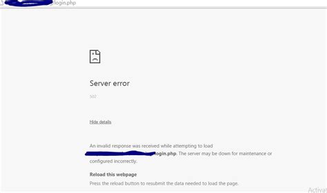 Server Error 502 An Invalid Response Was Received While Attempting To