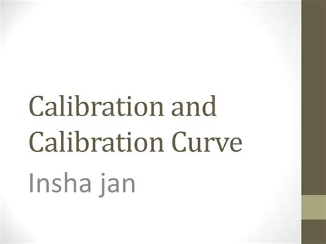 Calibration And Calibration Curve Lecture Notes Pdf