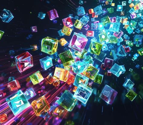 A Dynamic Digital Background Featuring An Array Of Floating Colorful Cubes Premium Ai