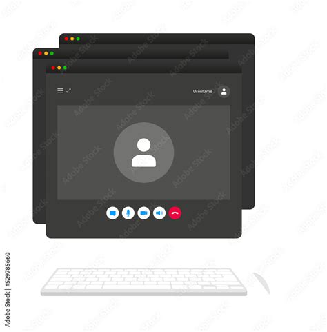 Mockup With Video Call People Mobile Phone Mockup Vector Illustration Stock Illustration