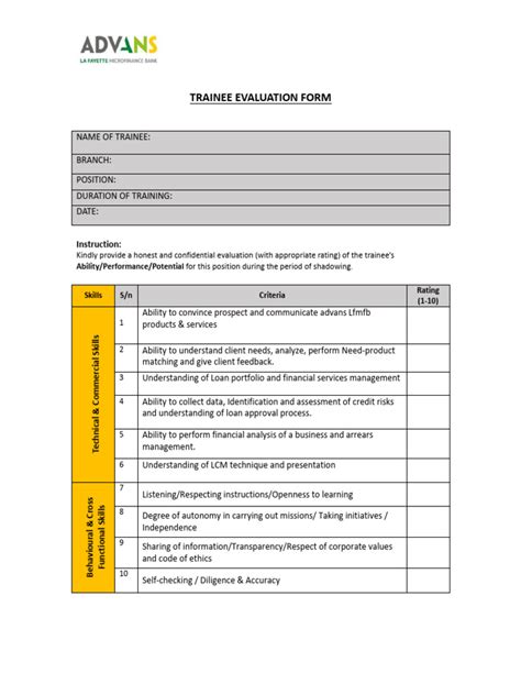 Trainee Evaluation Ige Similoluwa Grace Pdf Evaluation Business