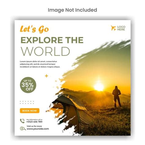 세계 여행사 소셜 미디어 포스트 템플릿 디자인 살펴보기 프리미엄 Psd 파일