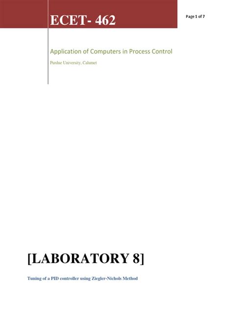 Tuning Of A Pid Controller Using Ziegler Nichols Method Pdf Control