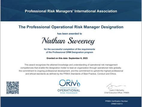 Nathan Sweeney Orm On Linkedin Risk Operationalrisk Orm Prmia 36