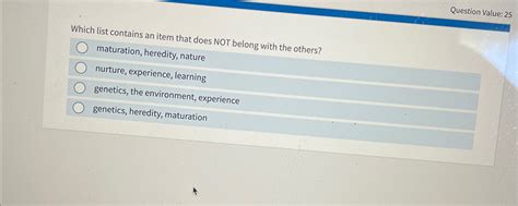 Solved Question Value 25which List Contains An Item That